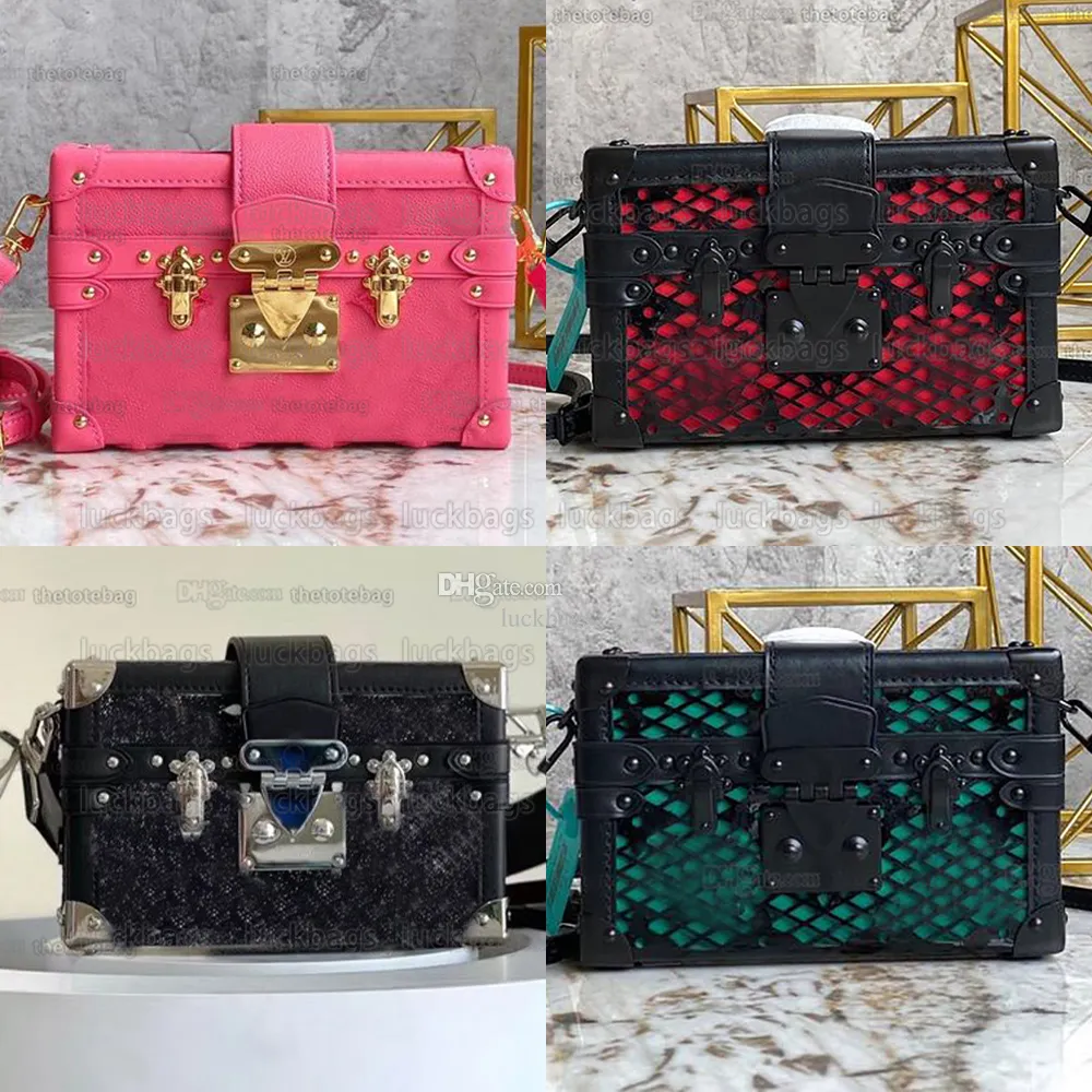 Classic Petite Malle Bag Mini Trunk Women Man Shoulder Bags East West S ...