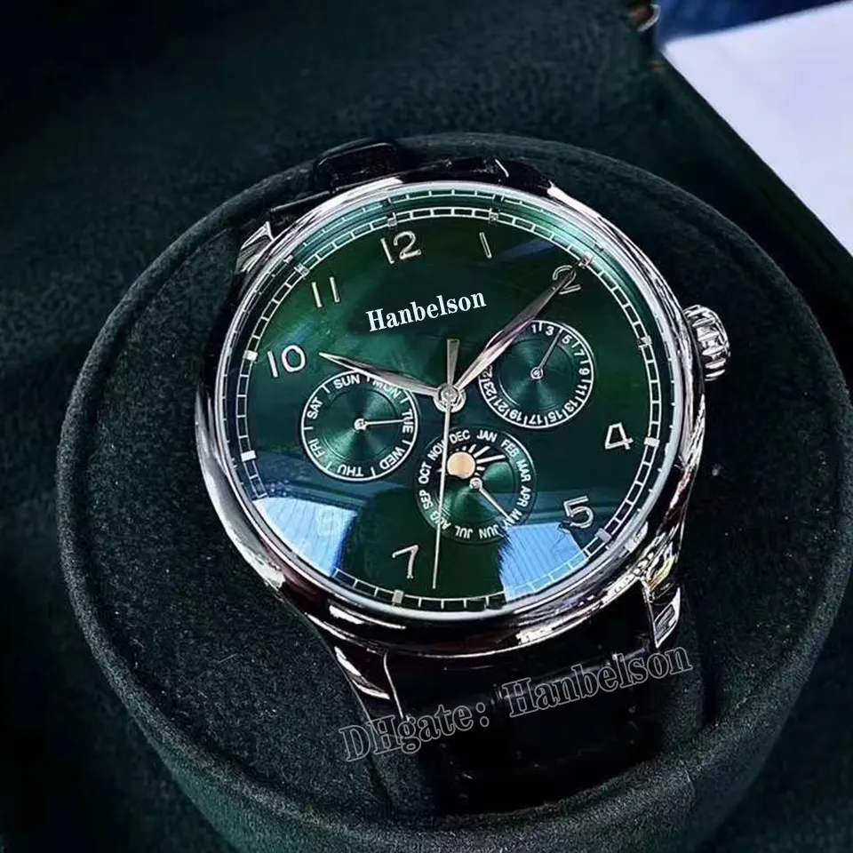 Mens Automatic Mechanical Watch With Moon Phase, Day Date, Blue Dial ...