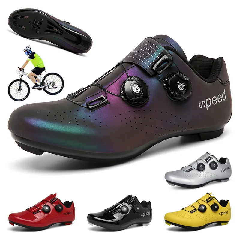 Safety Shoes Speed Cycling Flat MTB Sneakers Men Self Locking Road Bike ...