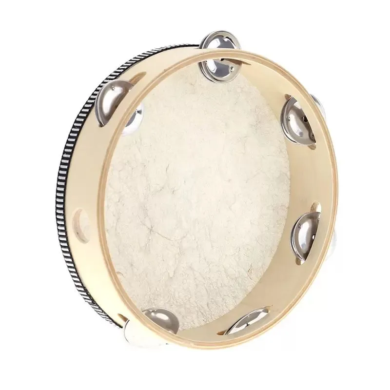 Birch Hand Tambourine Drum, 6 Inches Bell Handheld Tambourine With ...