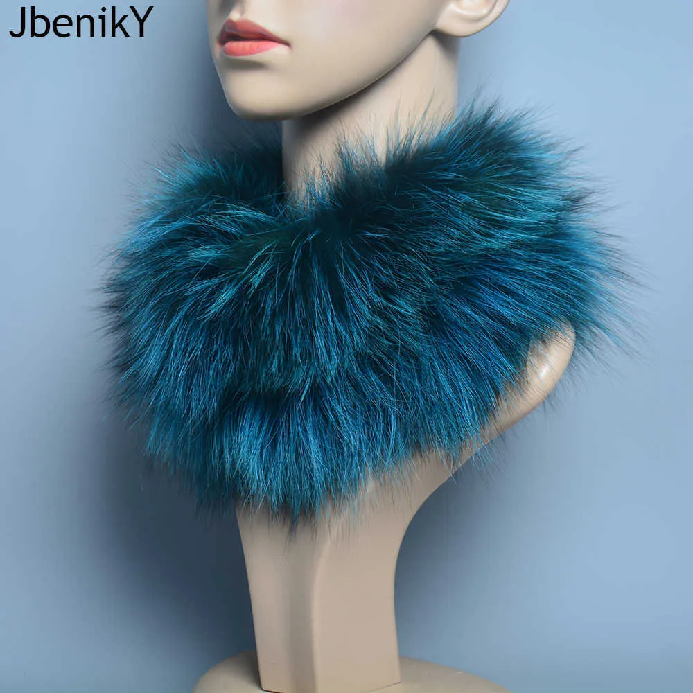 Scarves Real Fox Fur Scarves Women Knitted Winter Warm Neck Warmer ...