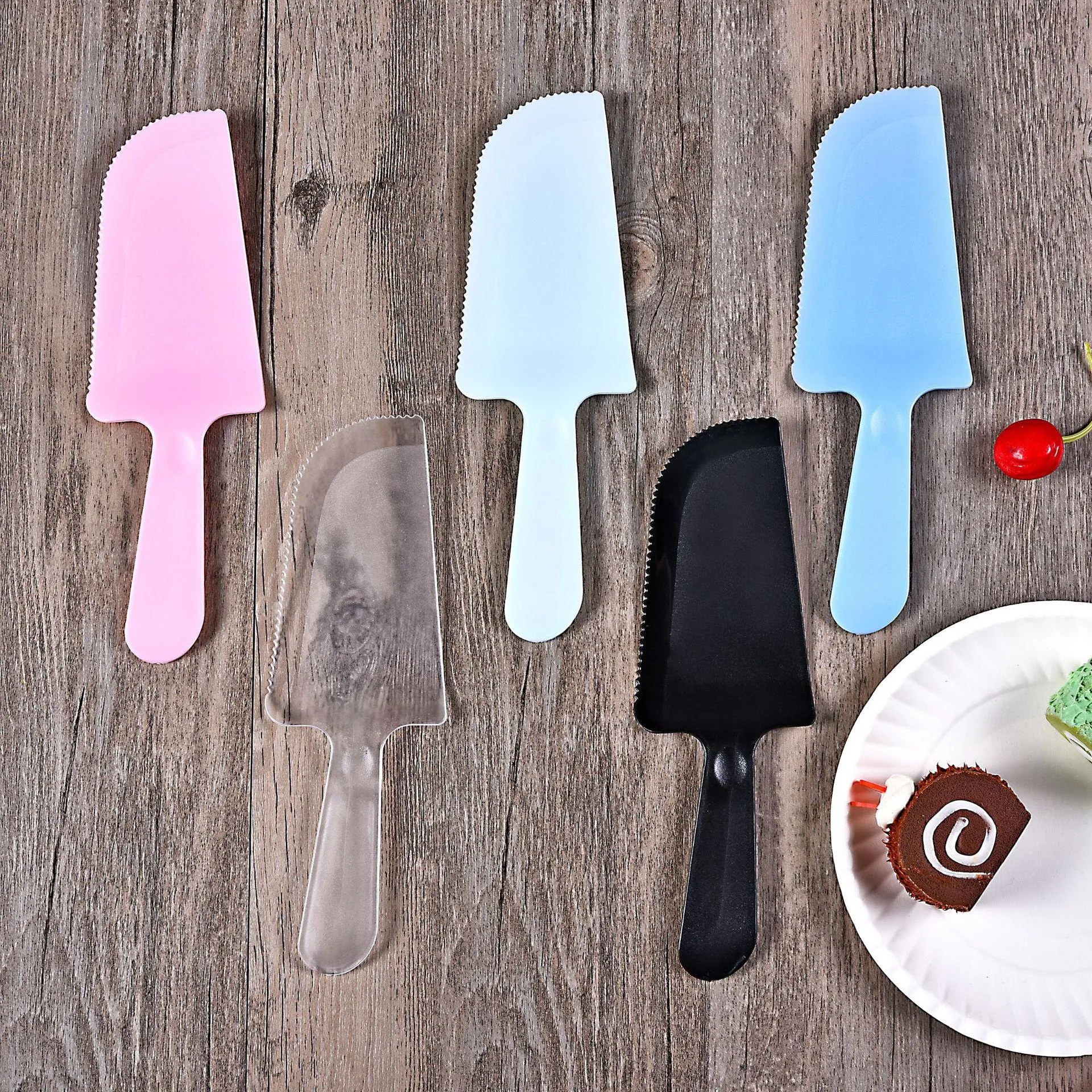 Cake Slicer Tool Disposable Plastic Serrated Cake Knives, Individually ...