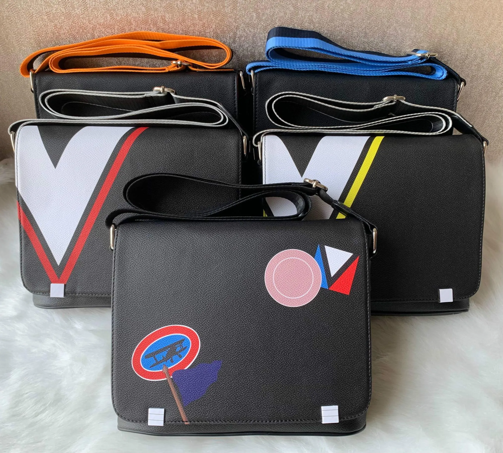 Men messenger bag classic designer crossbody school bookbag with ...