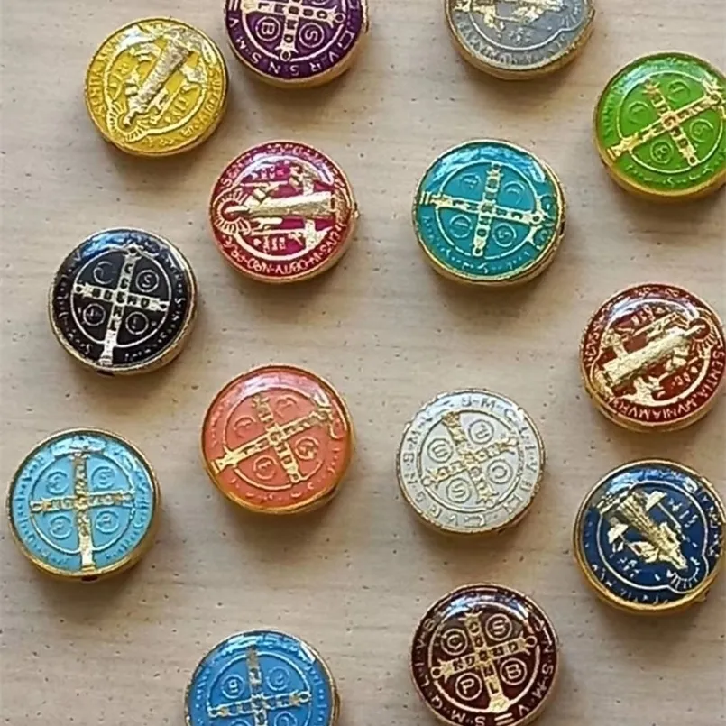 DHgate.com:Saint Benedict Connector Beads Medal Button Spacer Catholic ...