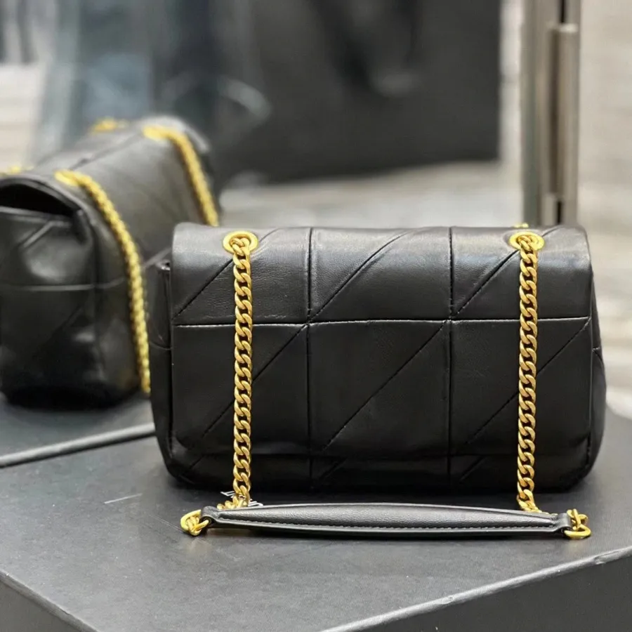 Jamie Medium Chain Bag: Quilted Crossbody Bag in Satin & Leather ...