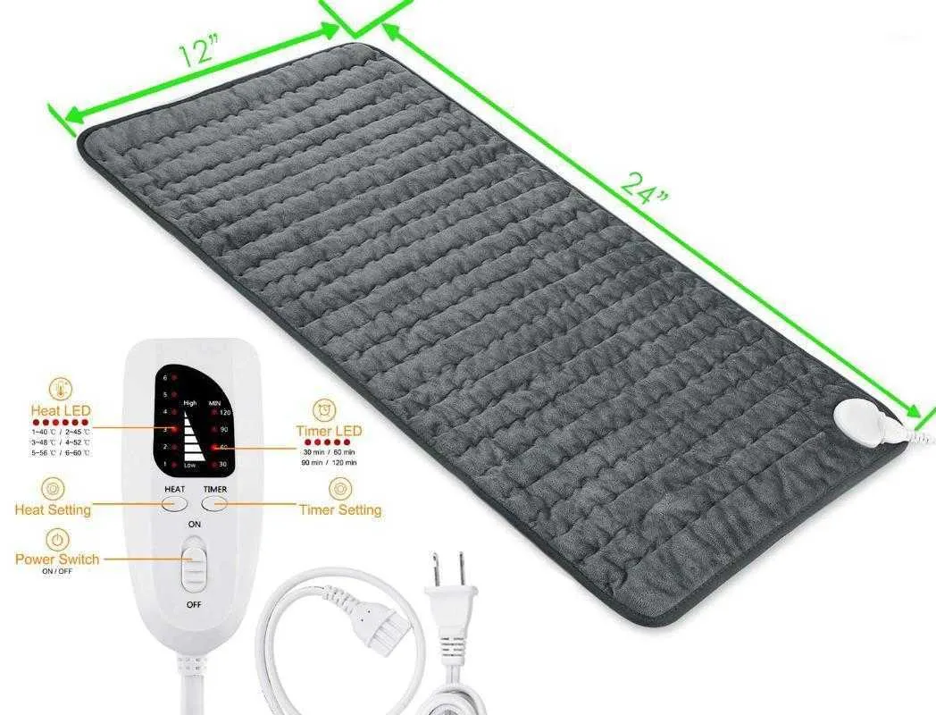 Electric Microplush Heating Pad for Pain Relief - 6 Heat Settings for ...
