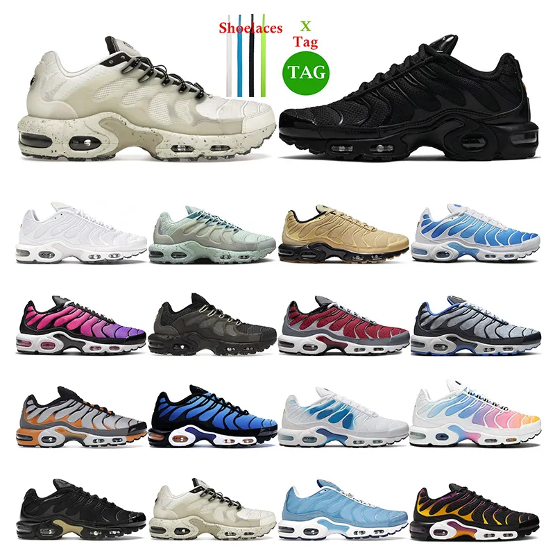 Tn Atlanta Tns Running Shoes For Mens Womens Triple Black White Gold ...