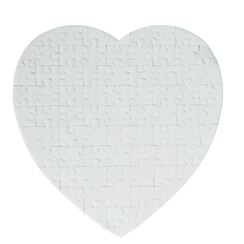 Blank Heart Shaped Jigsaw Puzzle Sublimation Puzzles Crafts DIY Puzzle ...