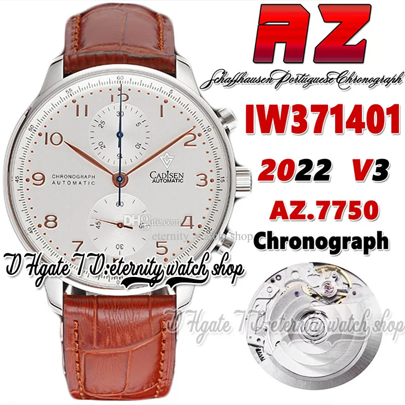 AZF V3 Zf371401 A7750 Automatic Chronograph Mens Watch White Dial ...