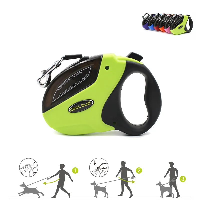 Dog Collars and Leashes: 5M 50KG Automatic Retractable Dog Leash, Nylon ...