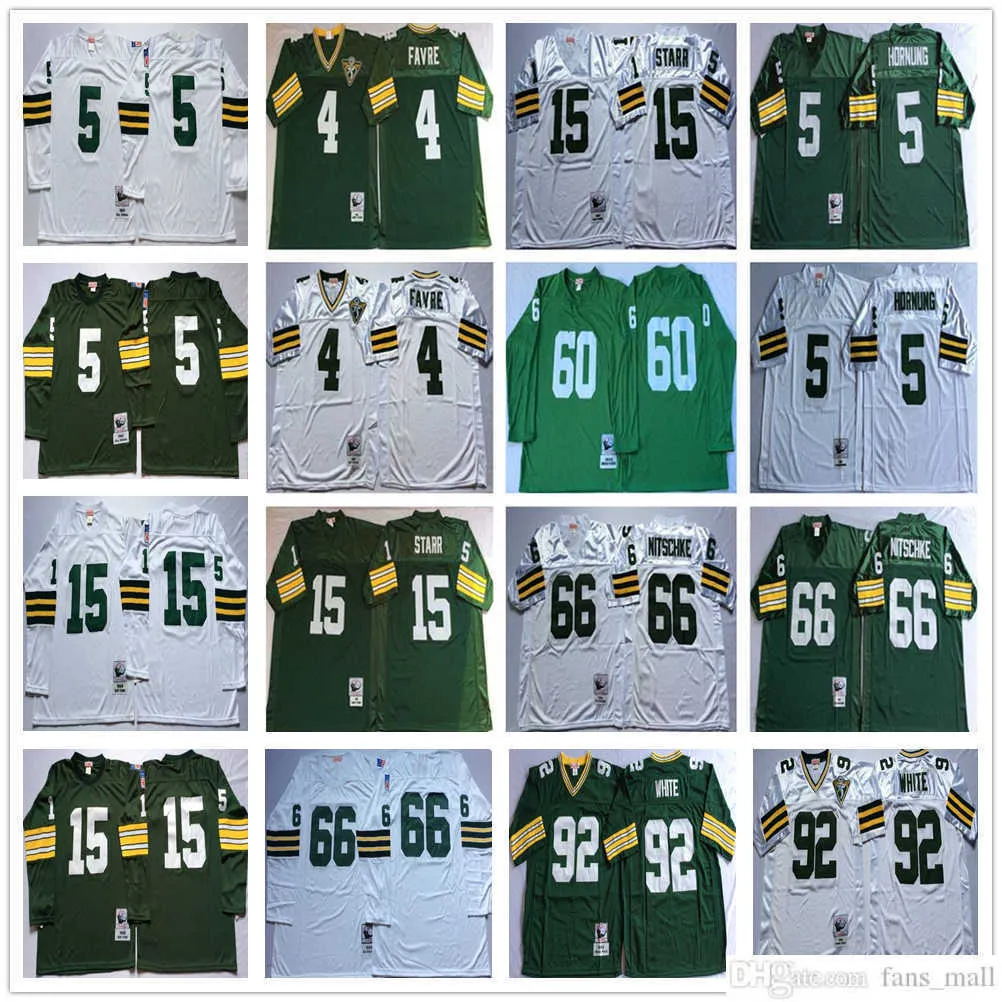 Throwback Vintage Football 92 Reggie White Jerseys 4 Brett Favre 5 Paul ...