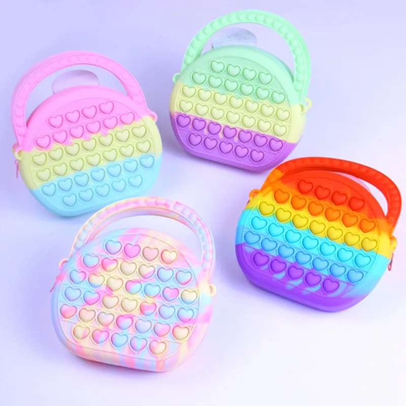 Silicone Push Bubble Crossbody Bag - Colorful Antistress Toy & Coin ...