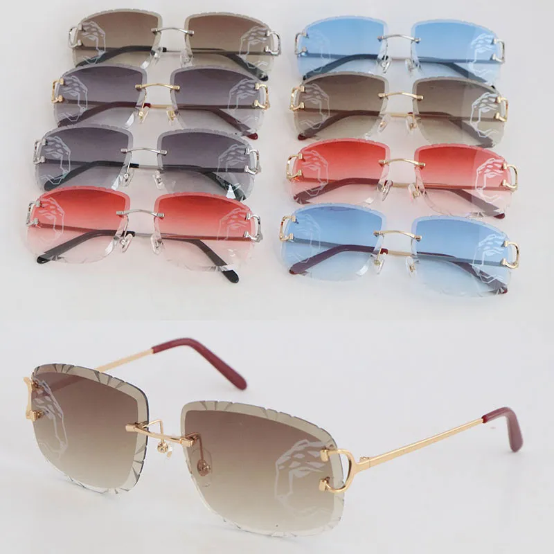 Rimless Designer Glasses Frames CT00920 Luxury Diamond Cut Sunglasses ...