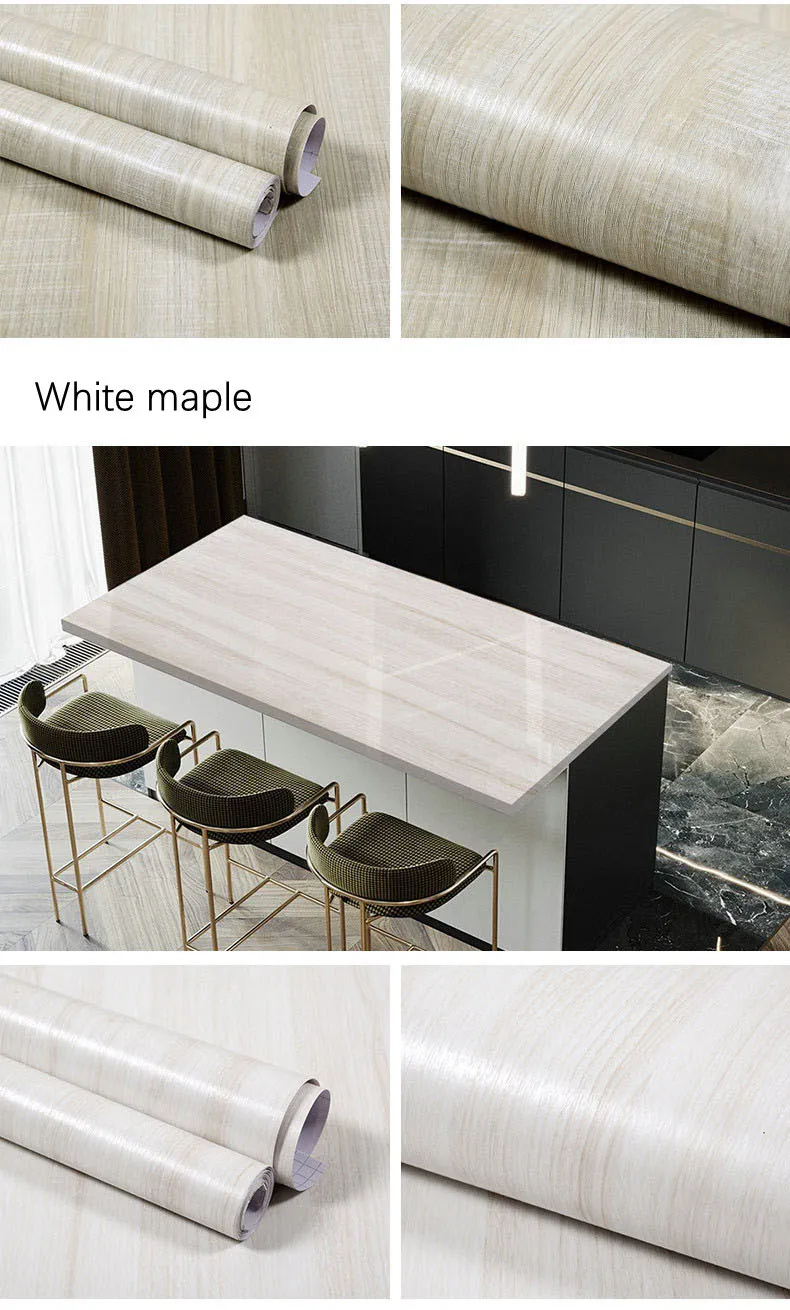 Wallpapers 5M 10M Wood Grain Home Decor Furniture Waterproof Vinyl Wall ...