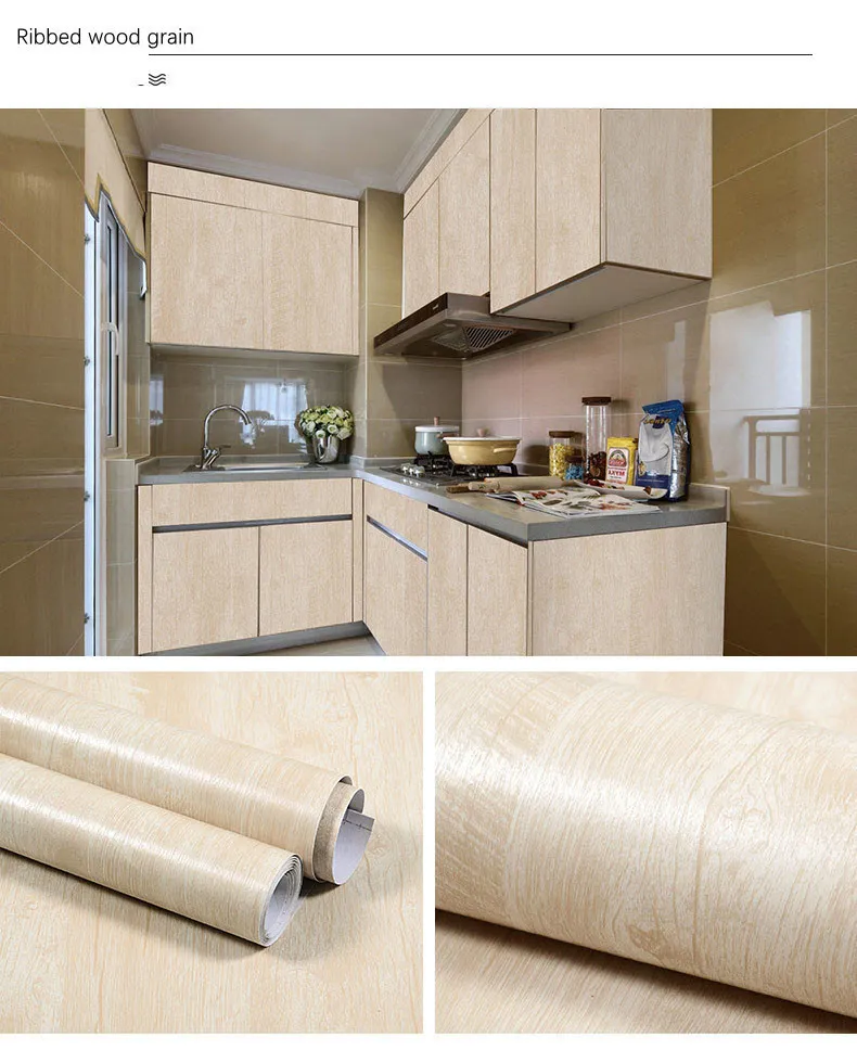 Wallpapers 5M 10M Wood Grain Home Decor Furniture Waterproof Vinyl Wall ...