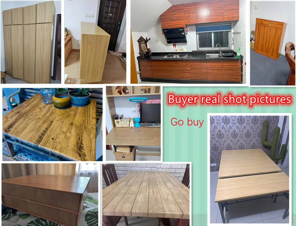 Wallpapers 5M 10M Wood Grain Home Decor Furniture Waterproof Vinyl Wall ...