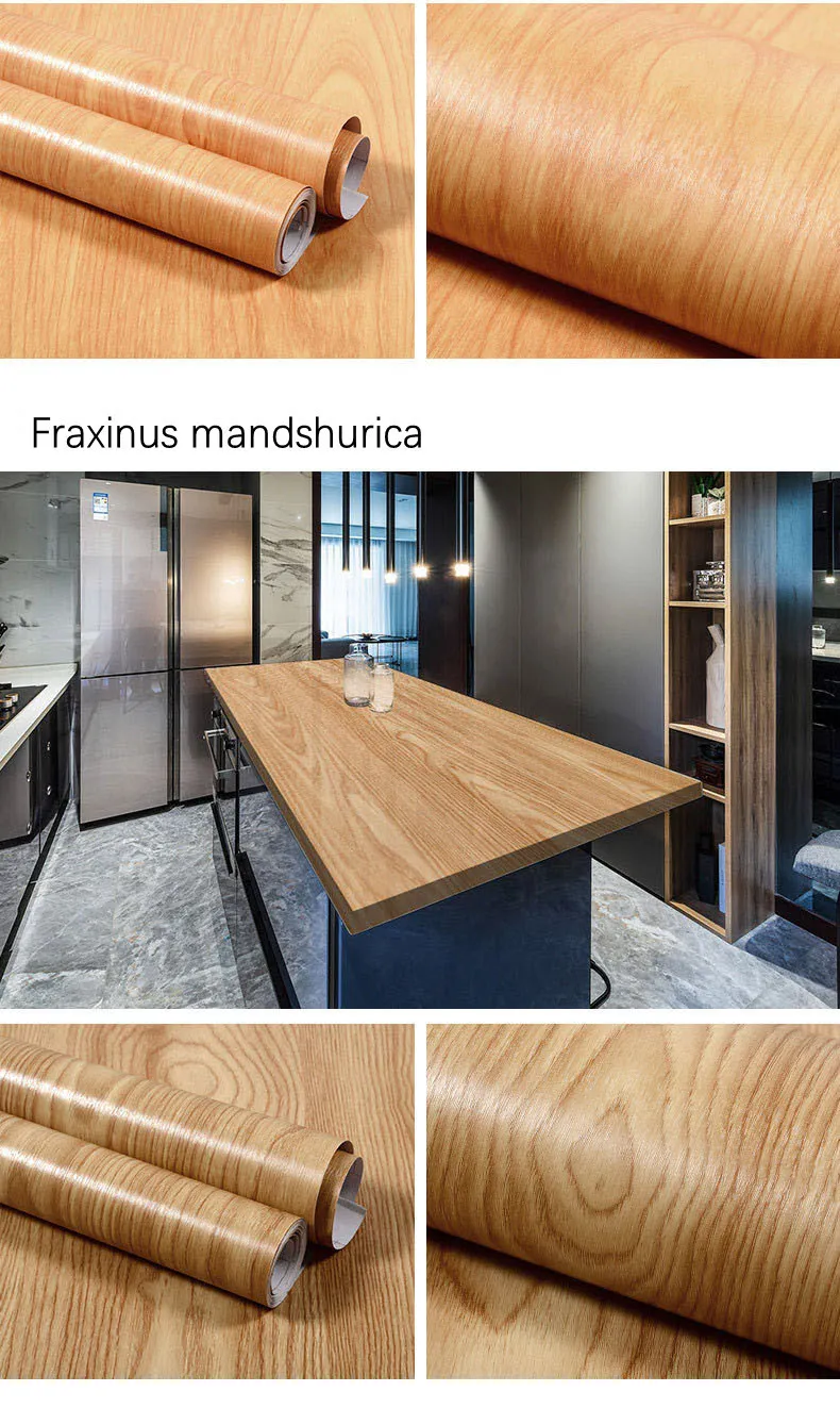 Wallpapers 5M 10M Wood Grain Home Decor Furniture Waterproof Vinyl Wall ...