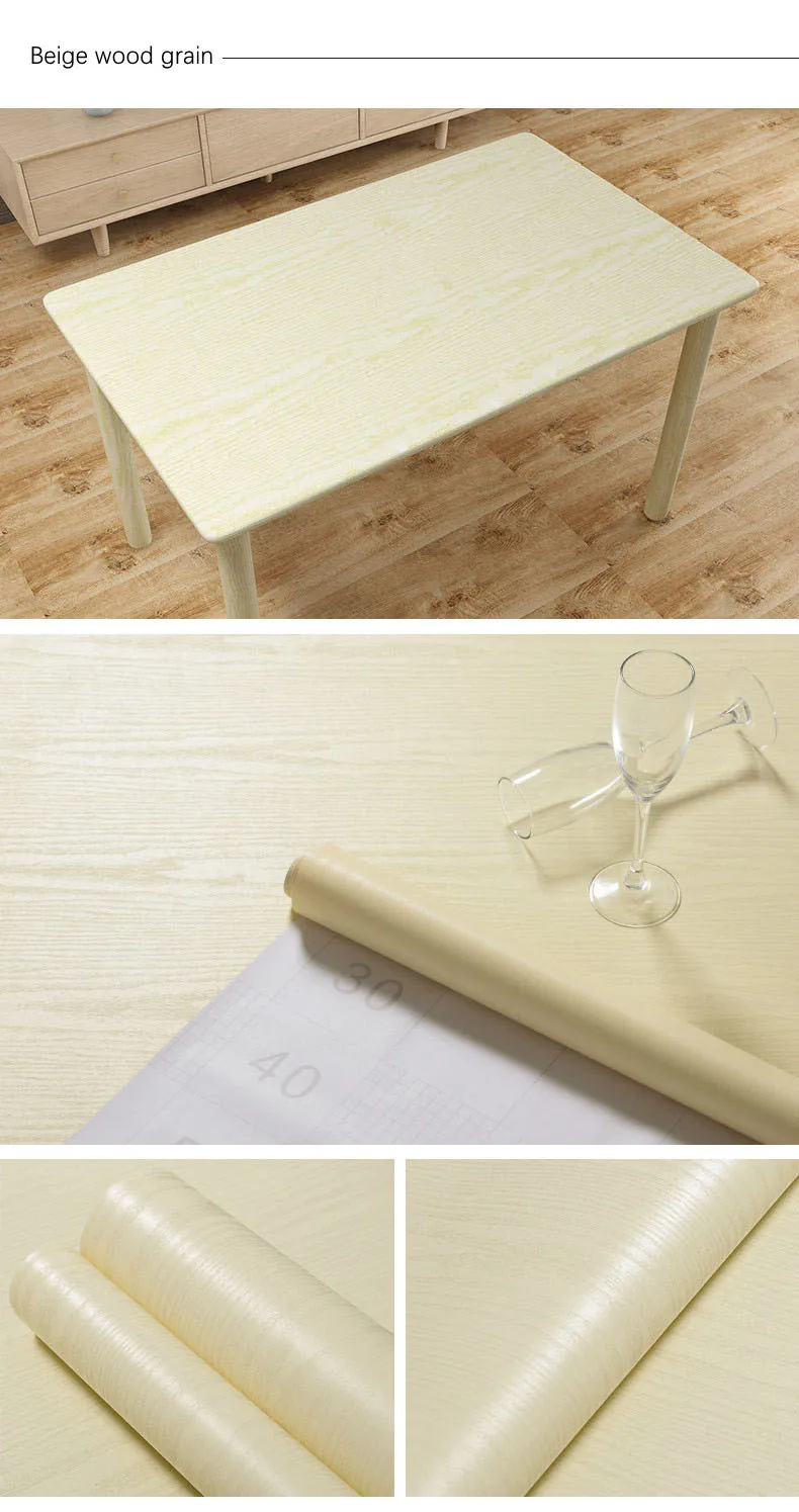 Wallpapers 5M 10M Wood Grain Home Decor Furniture Waterproof Vinyl Wall ...