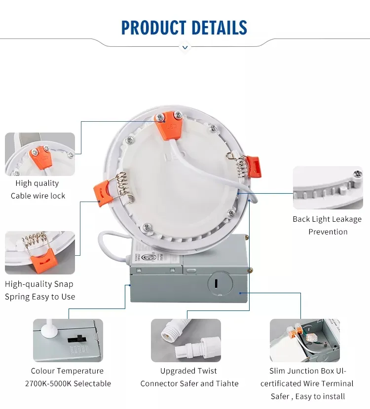 LED Panel Light ETL Energy Star FCC Certified 6 Inch 12W Dimmable ...