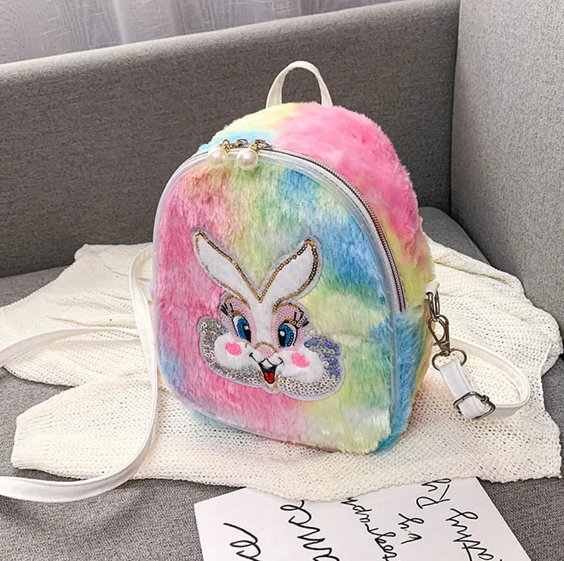 Cute Rabbit Plush Backpack - Soft Cartoon Shoulder Bag for Girls ...