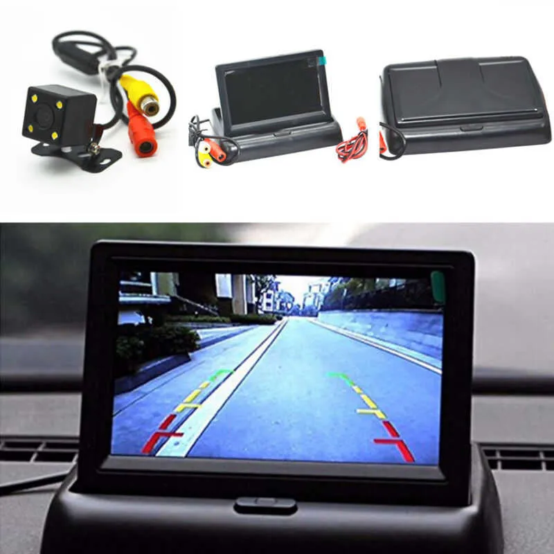 Foldable 4LED CCD Rear View Monitor With 4.3 7 Tft Lcd Monitor For Car ...