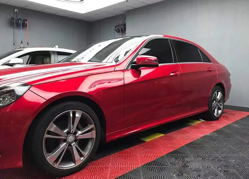 Premium Gloss Metallic Blood Red Vinyl Wrap Self Adhesive Car Sticker ...