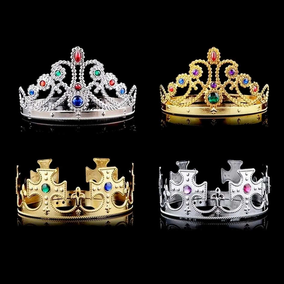 King Queen Crown Fashion Crown Party Hats Tire Prince Princess Crowns ...