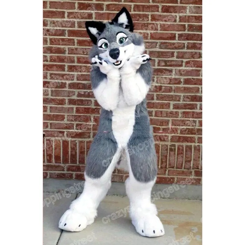 Grey Husky Dog Fursuit Mascot Costume: Adult Size Animal Character ...