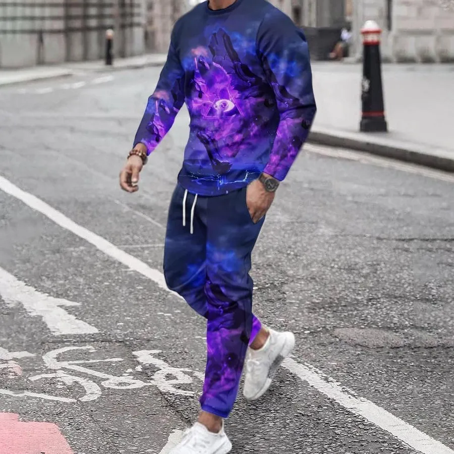 Mens Fashion Tracksuits: Spring/Autumn 2-Piece Set - Casual Street ...