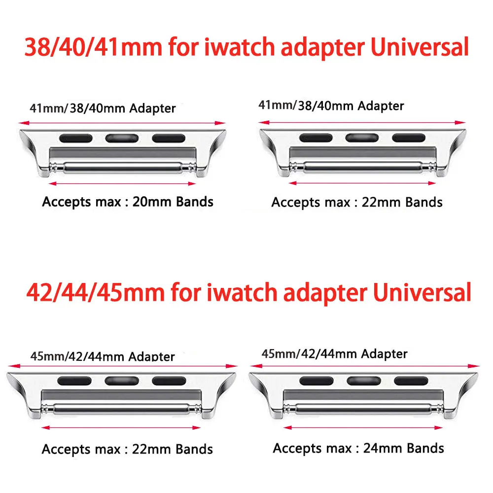 Premium Apple Watch Band Adapter - Stainless Steel Link Connector for ...