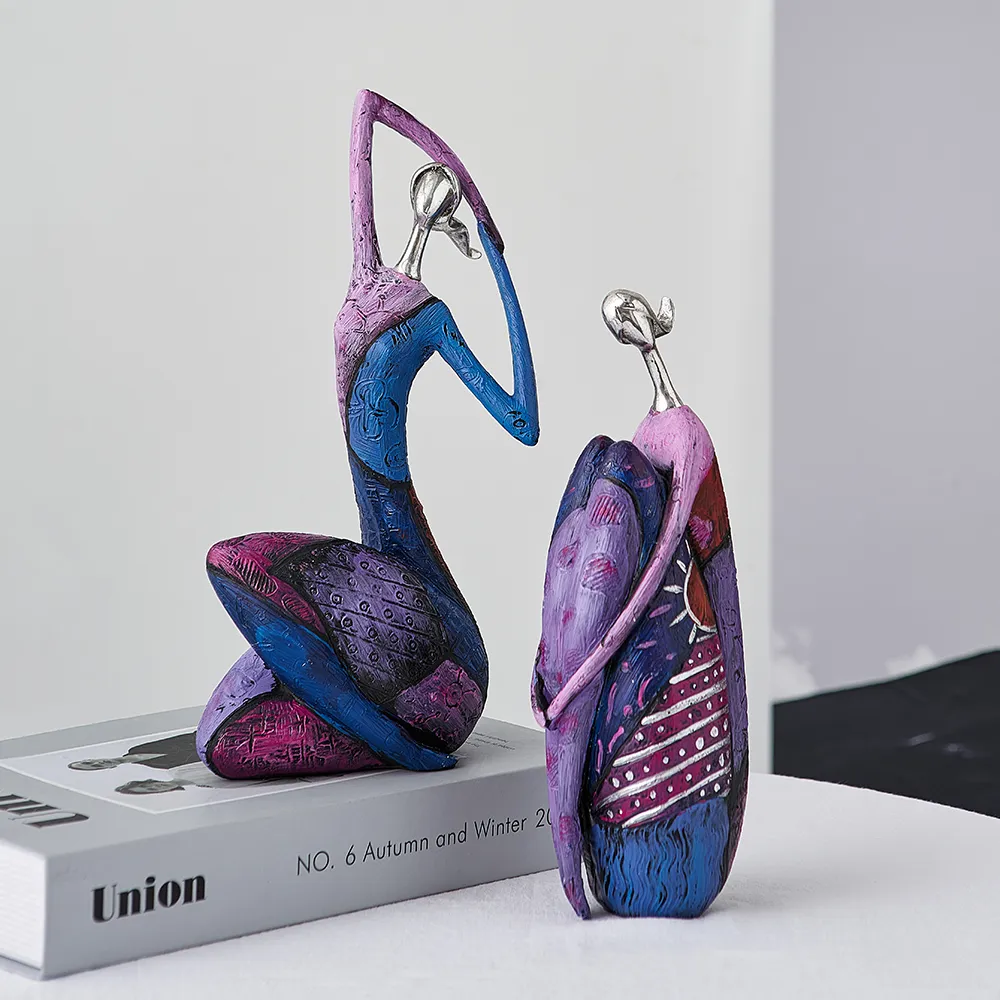 Decorative Objects Figurines Modern Art Figurine Desktop Decoration ...