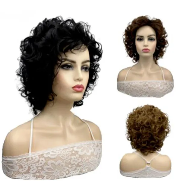 Fluffy Dark Brown Wavy Curly Sypha Belnades Wig For Women From Wofa58 ...