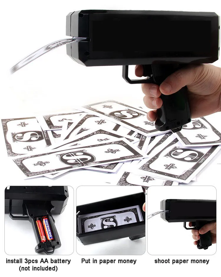 Fun Money Gun Toy For Parties And Gifts Shoot Money With Banknote And ...