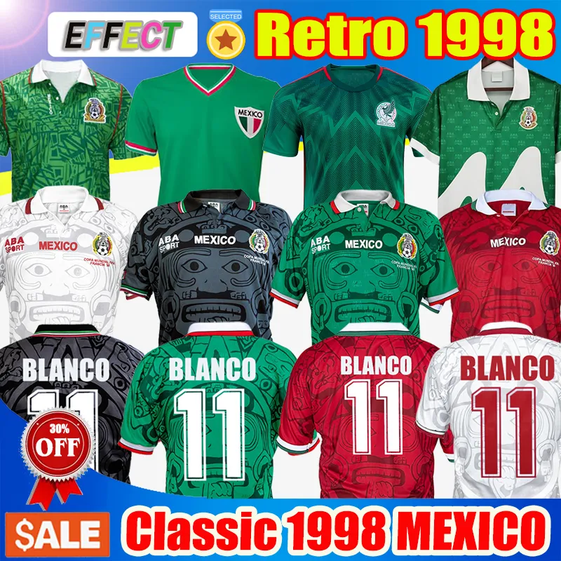 Retro 1998 México Copa Do Mundo Classic Vintage Soccer Jerseys 1970 ...