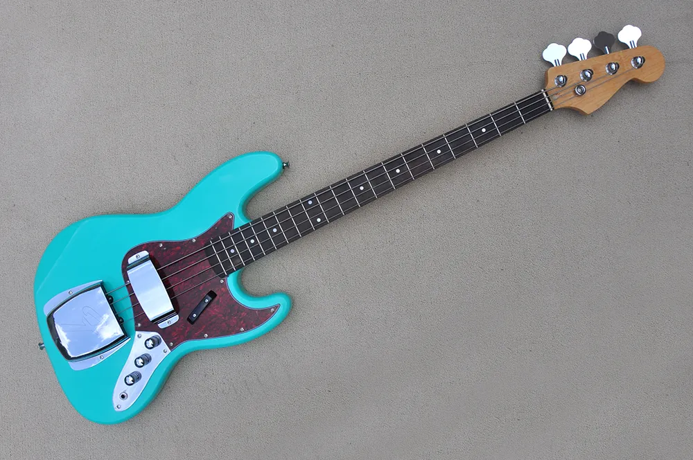 Factory Custom Blue Green 4 String Electric Bass Guitar Chrome ...