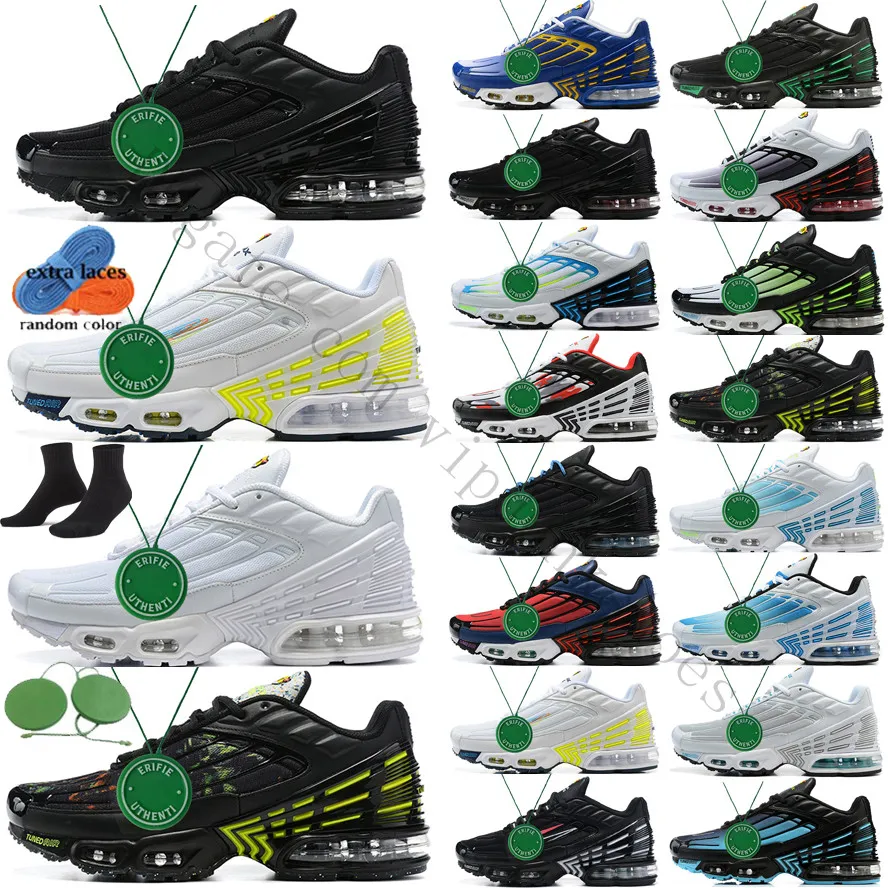 TN Plus 3 Triple White Black Running Shoes Tuned... From ...