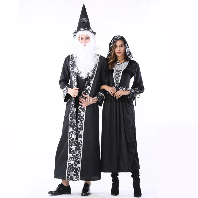 DHgate.com:Purim Carnival Halloween Skull Wizard Magician Costume for ...