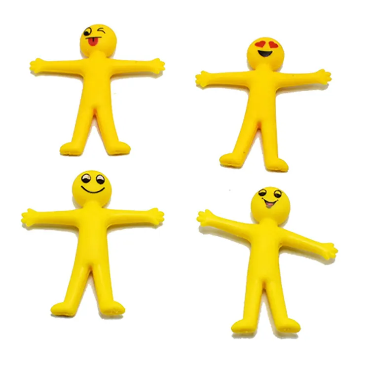 Cute Little Yellow Man Stress Relief Toy - Soft Rubber Smiley Face ...