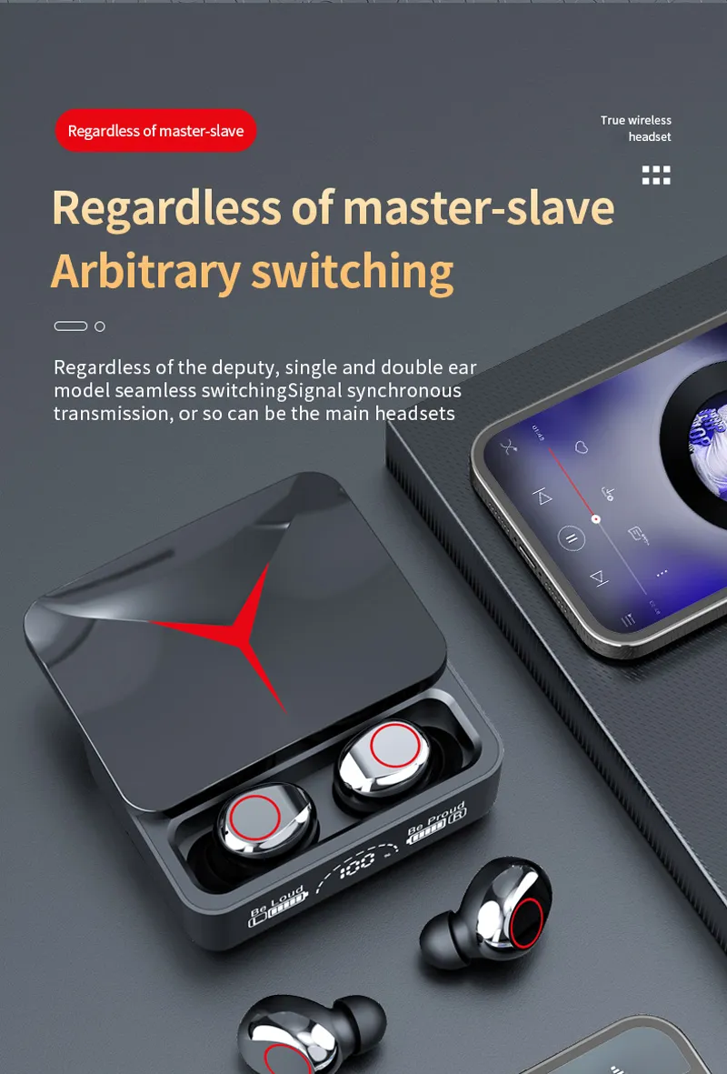 M90 Pro TWS Headphones Wireless Earphones Sport Game Earbuds Headset ...