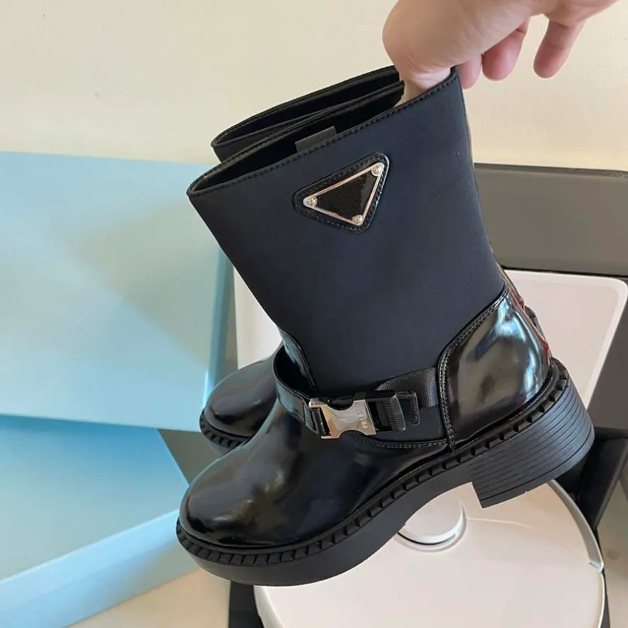 Black Leather Chelsea Boots For Women, Platform Slip On Round Flat ...