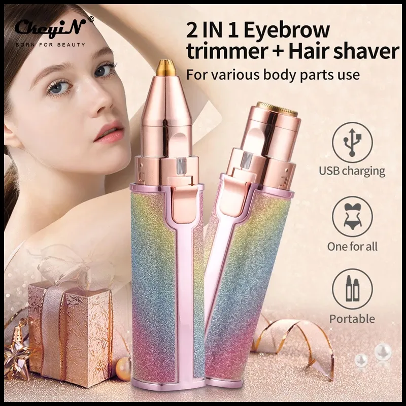 2-in-1 Electric Hair Remover: Portable Epilator & Eyebrow Trimmer ...