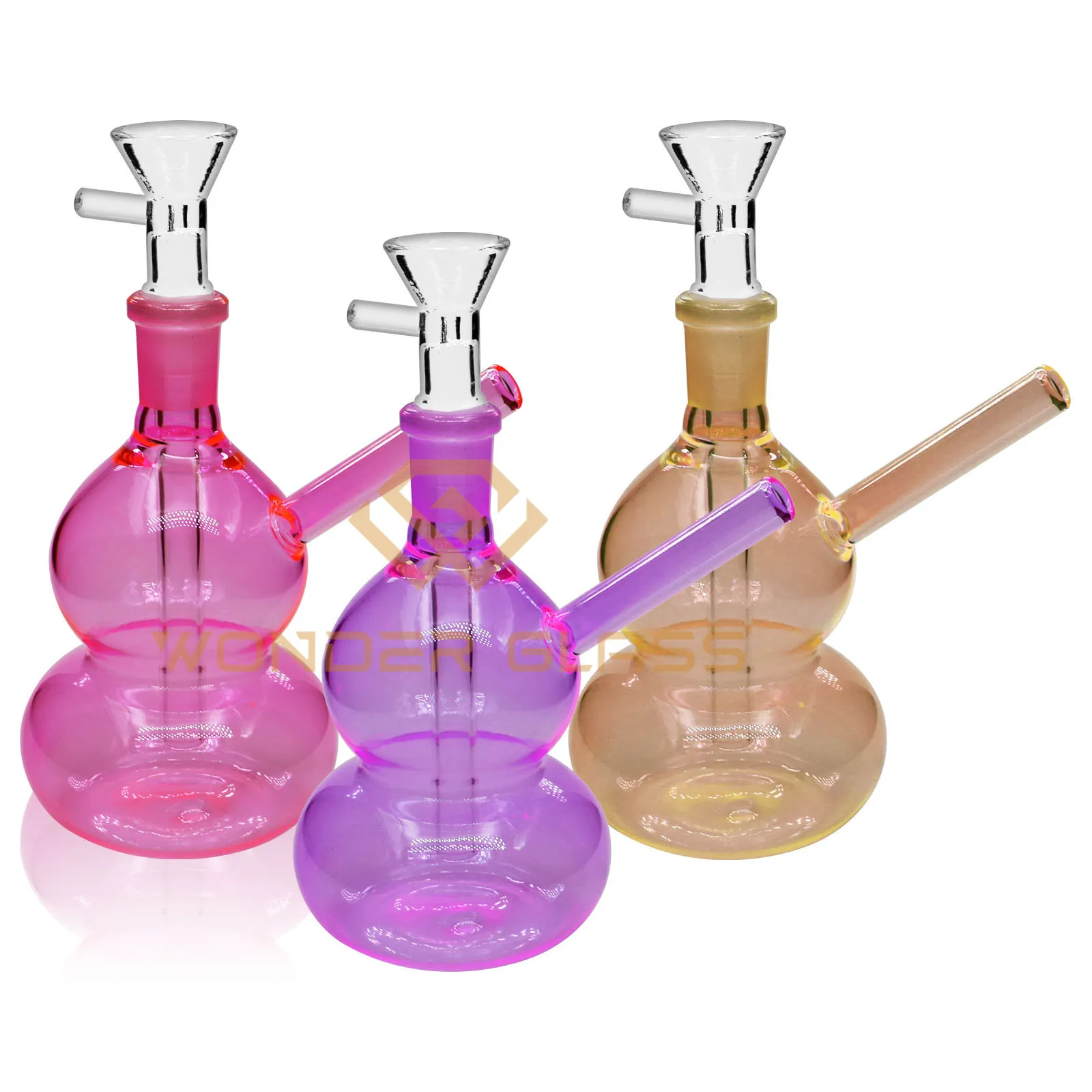 OB 1812 Whole Set Rainbow Gourd Shape Hookah Oil Burner Glass Pipes 5.7 ...