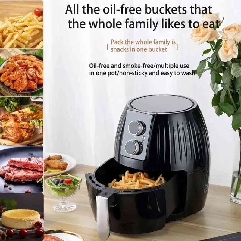 5.5L Air Fryer Multifunction Oil Free Health Visible Fryer Cooker 1300W ...
