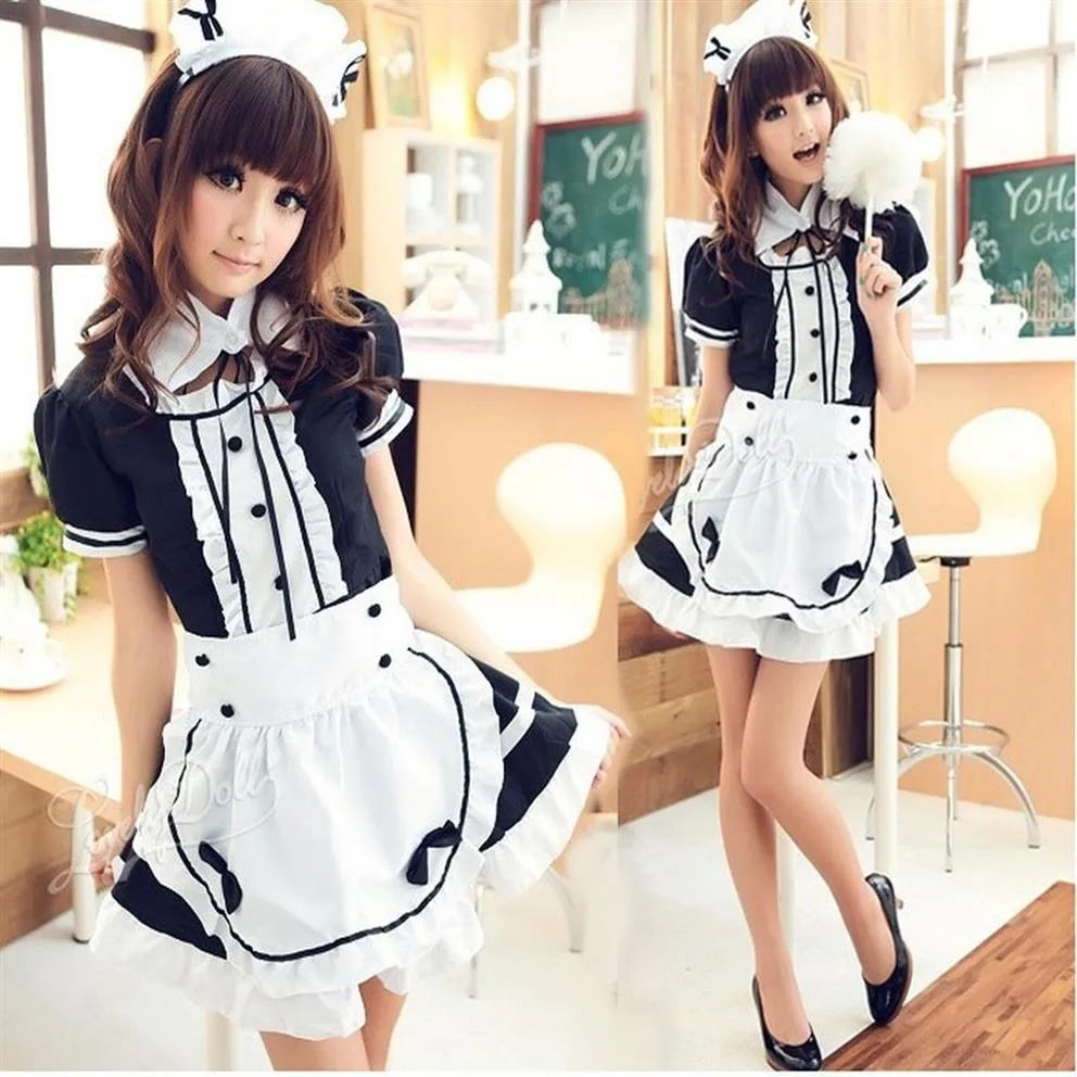 Maid Cosplay Maid Restaurant Maid Anime Costume Black And White Halloween Costume Sd02218t From