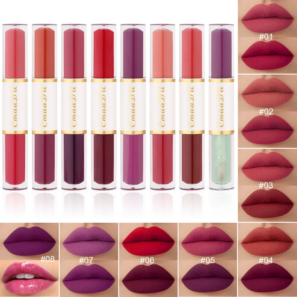 Long Lasting Lip Glosses 2 In 1 Double Head Lipstick, Non Stick ...