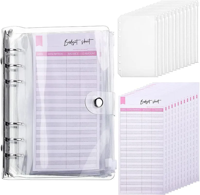 Wholesale A6 Transparent Budget Planner Organizer With 6 Ring Cover, 6 ...