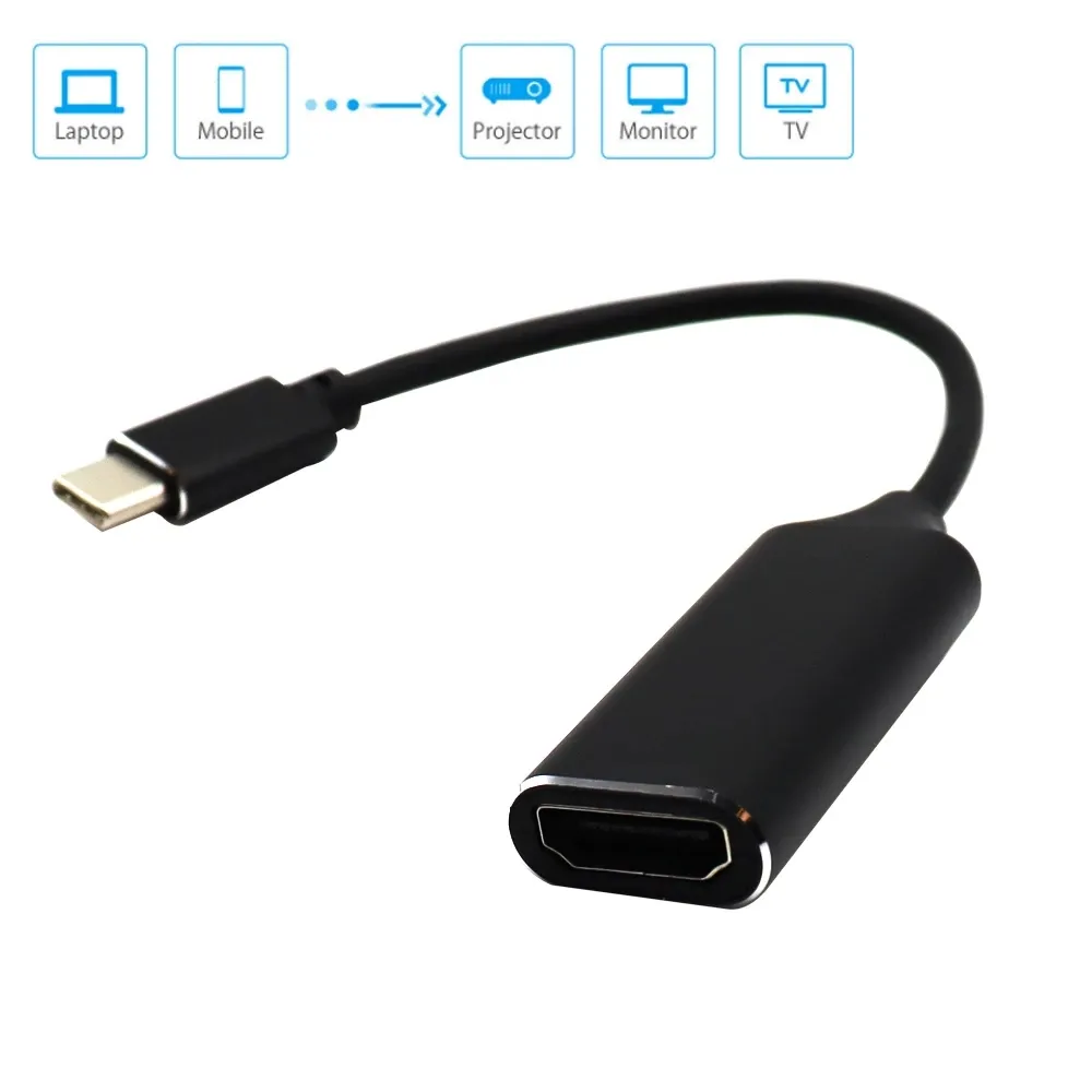 4K USB-C to HDMI Adapter - Type-C to HDMI Cable for MacBook, Laptop ...