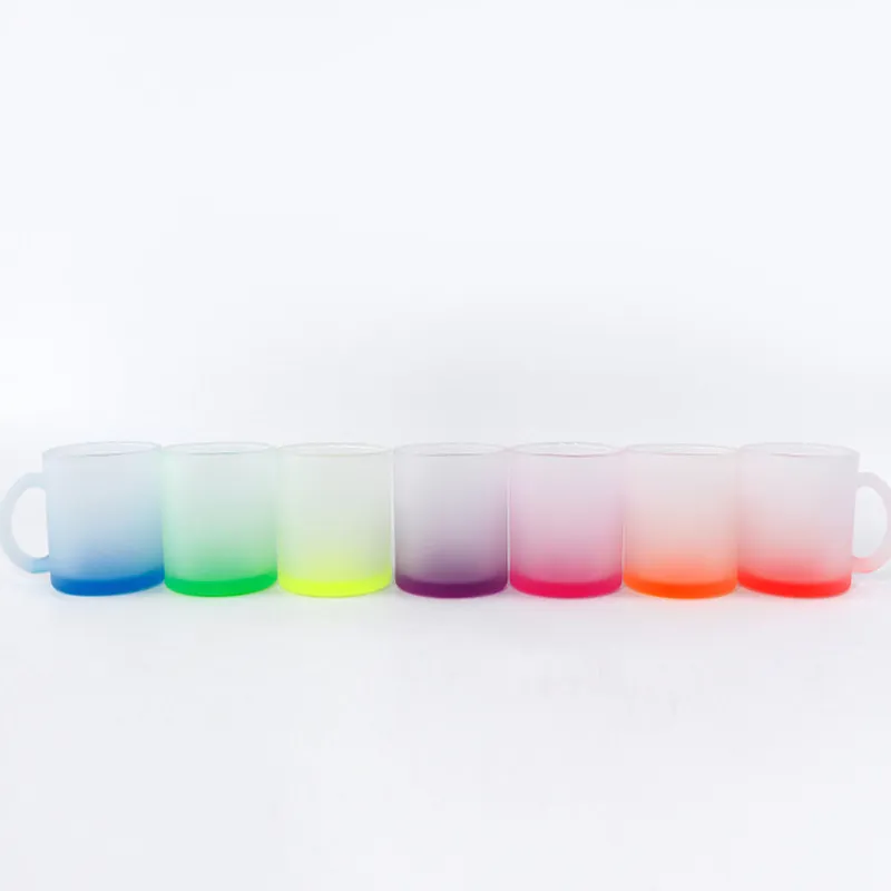 Colored Frosted Glass Tumbler: Custom Sublimation Coffee Mug Cups, DIY ...