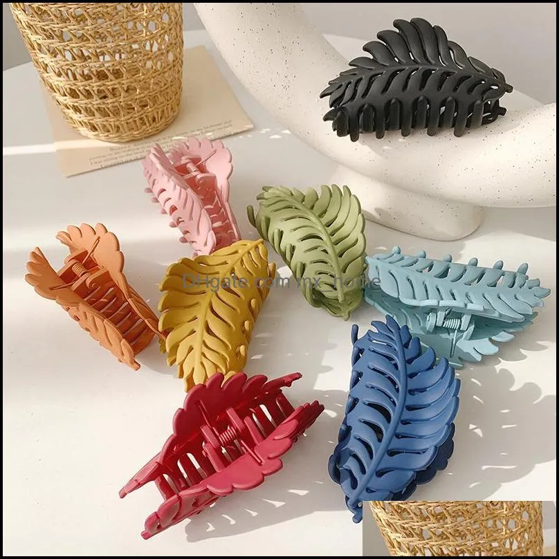 Large Leaf Hair Claws Back Head Bathing Plate Clips 9Cmx5Cm Headwe ...