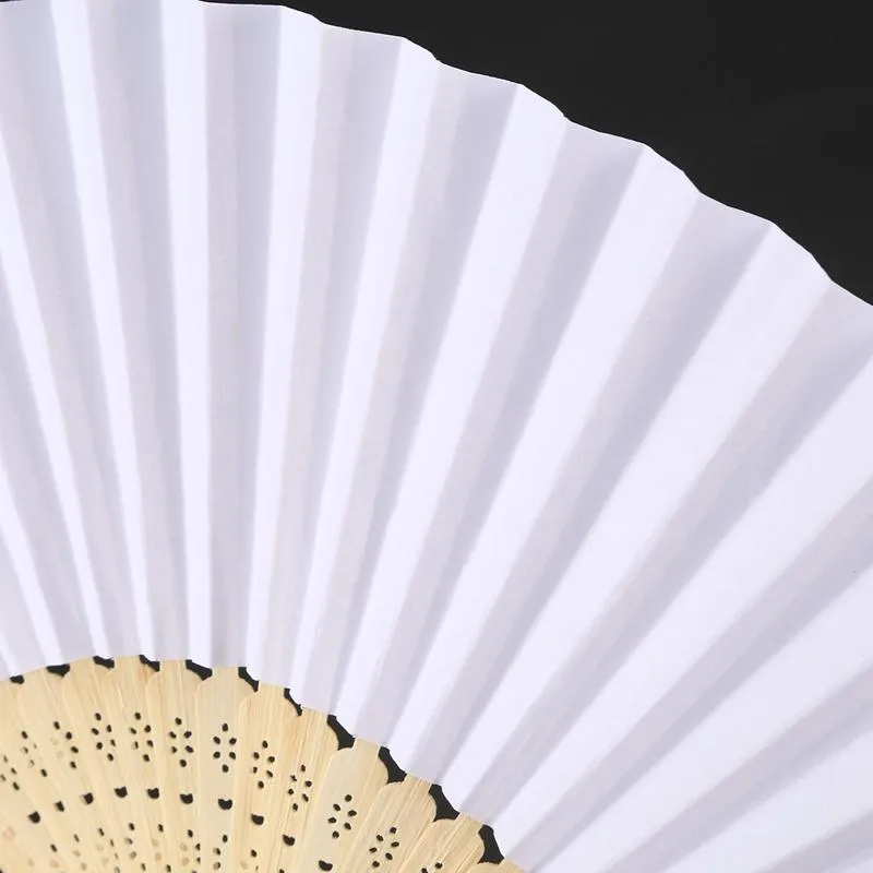 Elegant White Paper Hand Fans - Decorative Folding Fans for Weddings ...